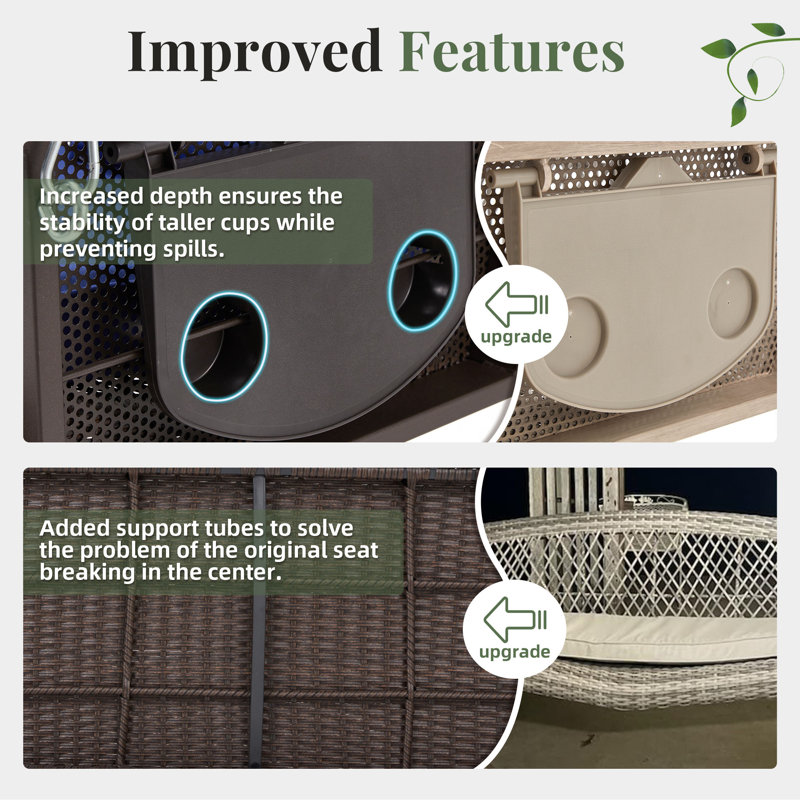 Dovecove Kenn 3 Person Outdoor Porch Swing & Reviews | Wayfair